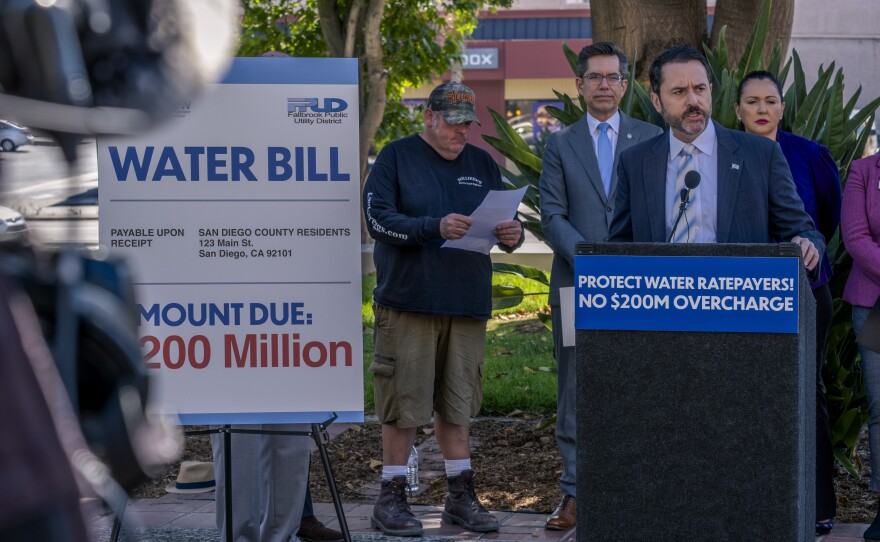 County leaders rally against water 'divorce' with Fallbrook and Rainbow | KPBS Public Media