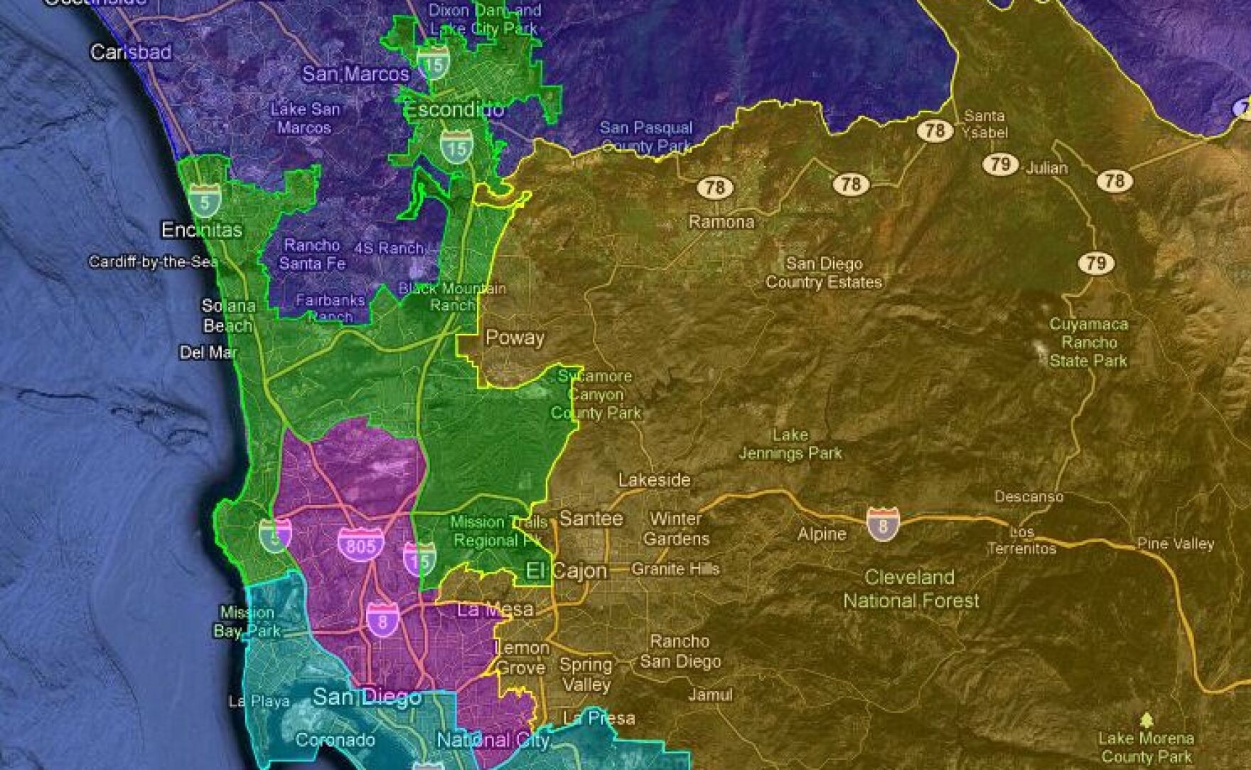District Map: San Diego County Board of Supervisors | KPBS Public Media